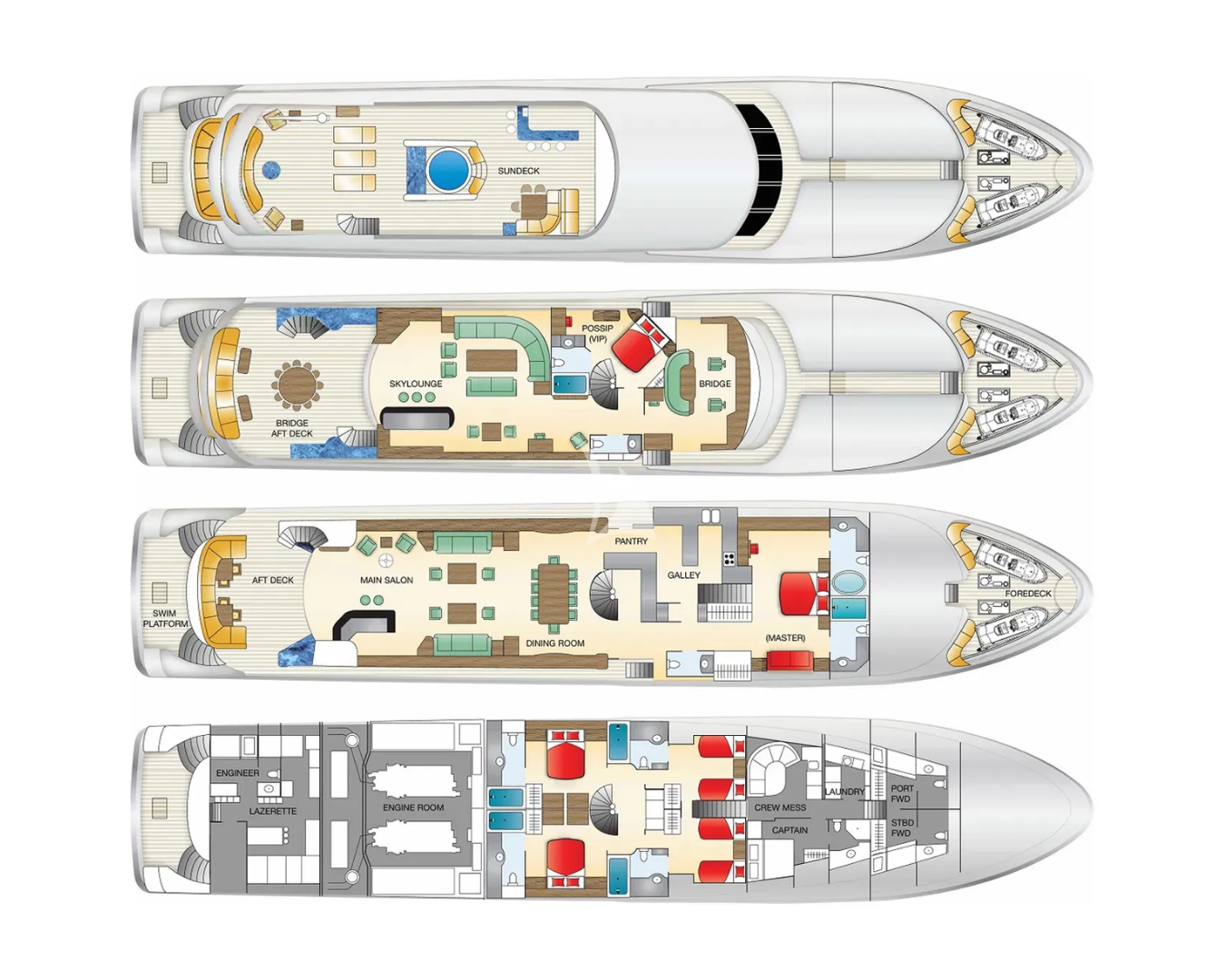 Luxury Crewed Motor Yacht MISS STEPHANIE - Richmond 142 - 6 Cabins ...