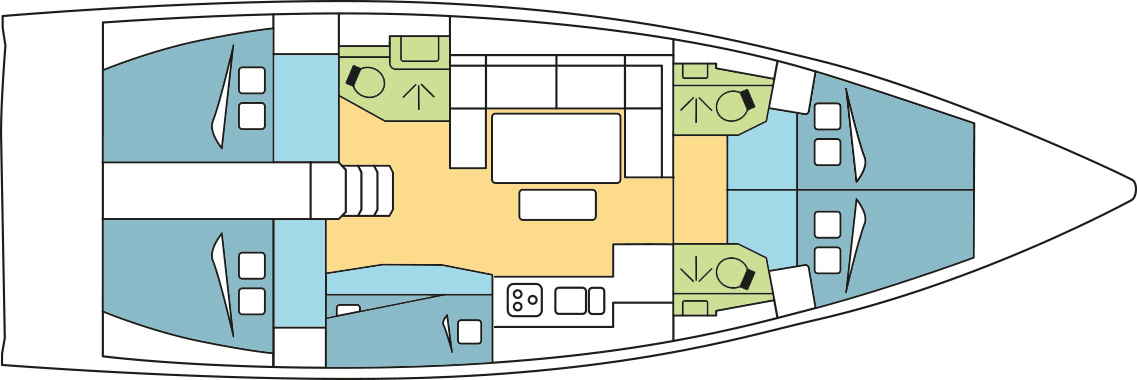 Bareboat Sailing Yacht Dufour 460 5 cabins (4 double + 1 twin) - 2019 ...